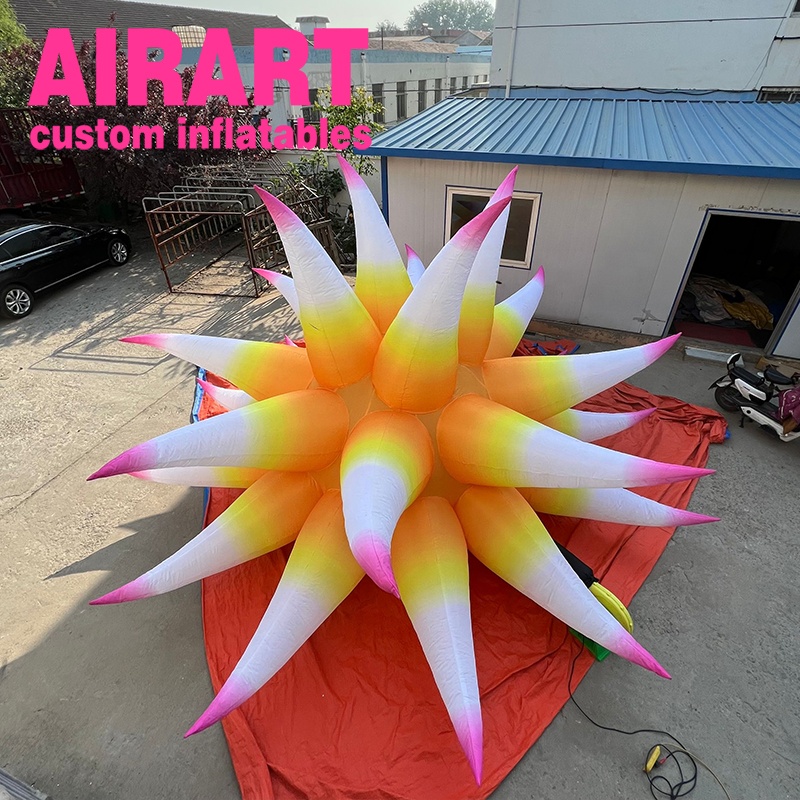 GIANT custom inflatable flower, inflatable red lotus with led lights-AIRART