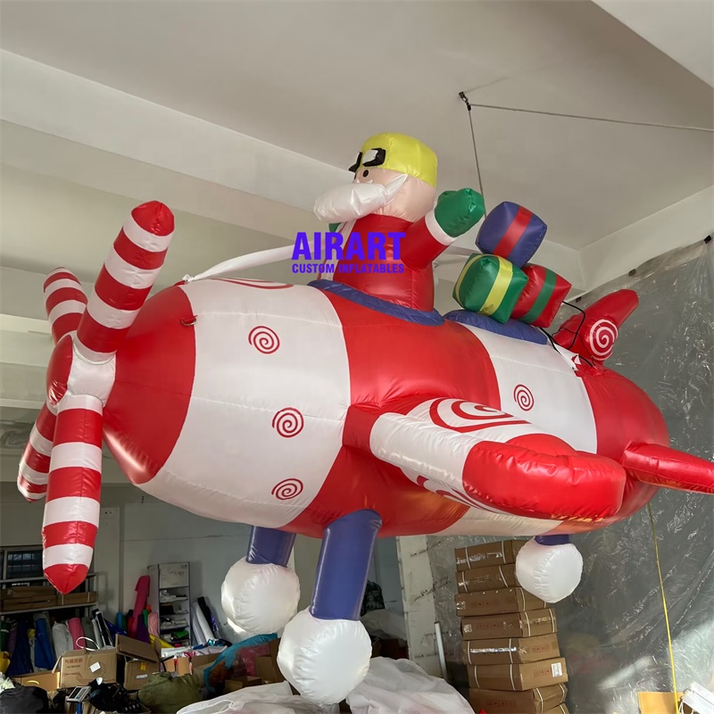 holiday decorative inflatable Santa Airplane Christmas Airblown ...