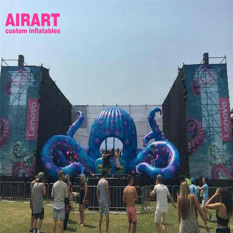 white inflatable giant octopus with LED lighting-AIRART