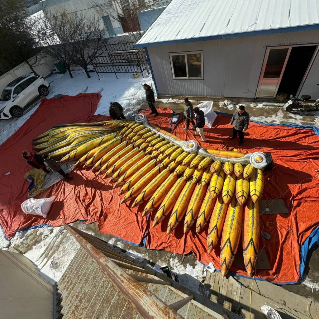 10m wide inflatable phenix wings giant inflatable phenix stage ...