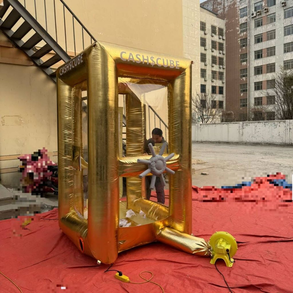 golden inflatable cash booth inflatable money booth-AIRART