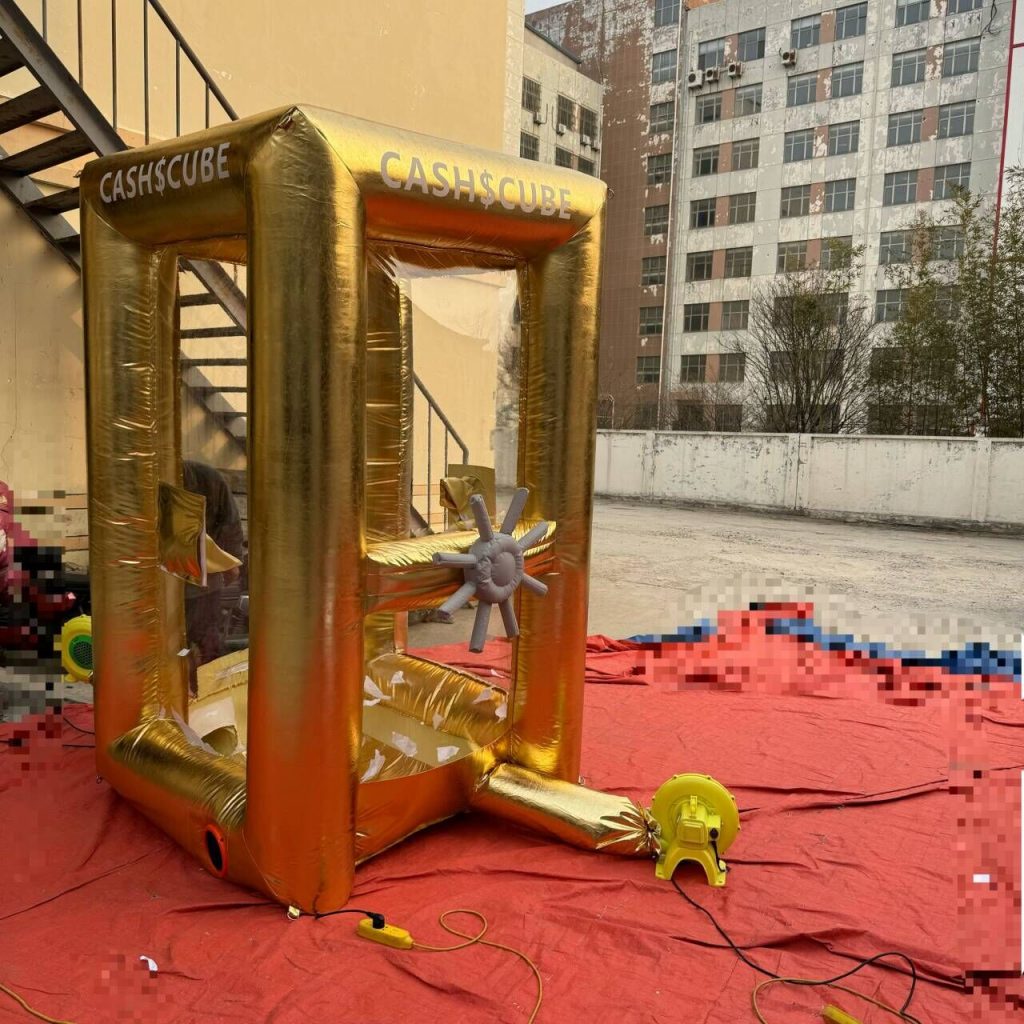 golden inflatable cash booth inflatable money booth-AIRART